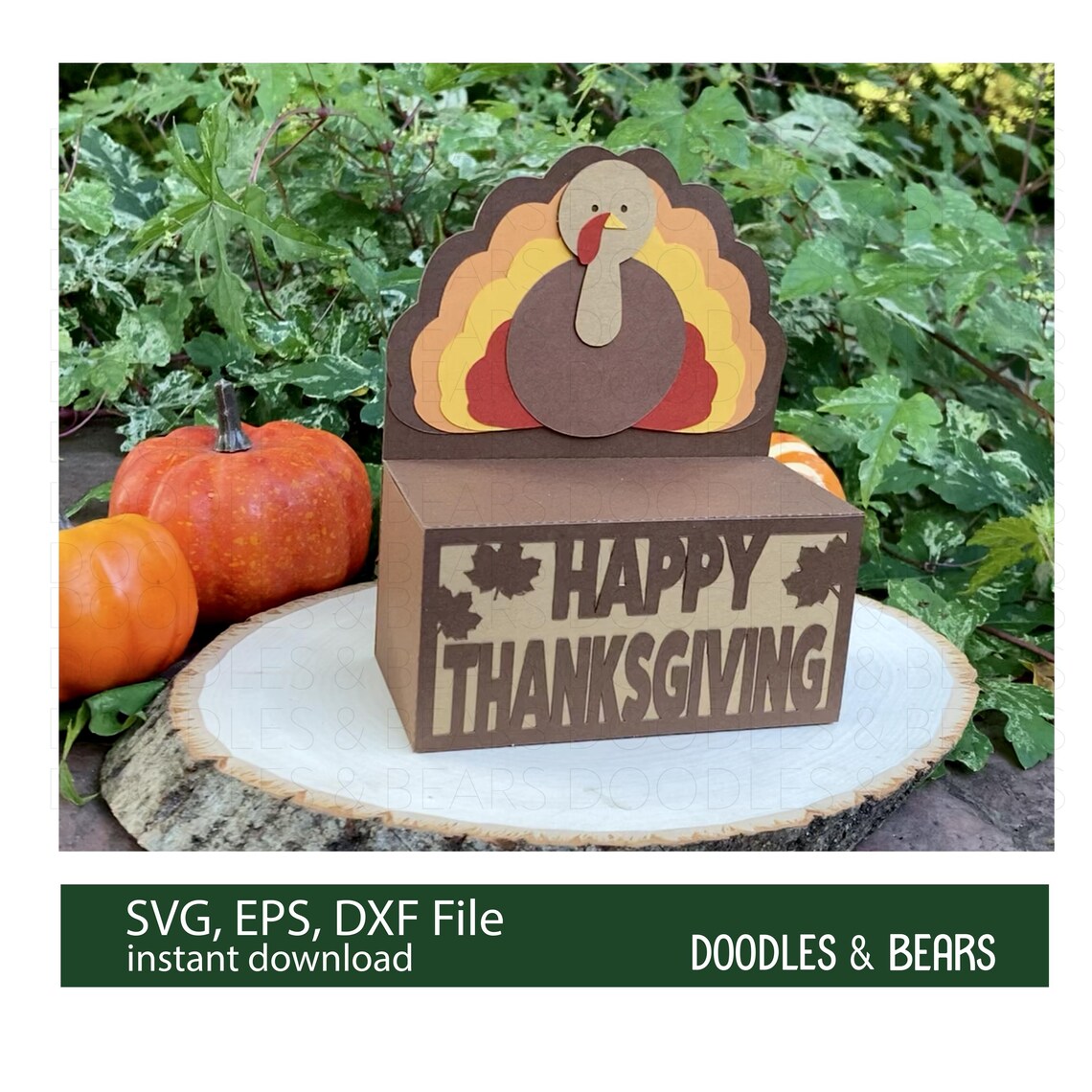 Thanksgiving Favor Treat Box SVG, Thanksgiving 3D Paper Treat Box ...