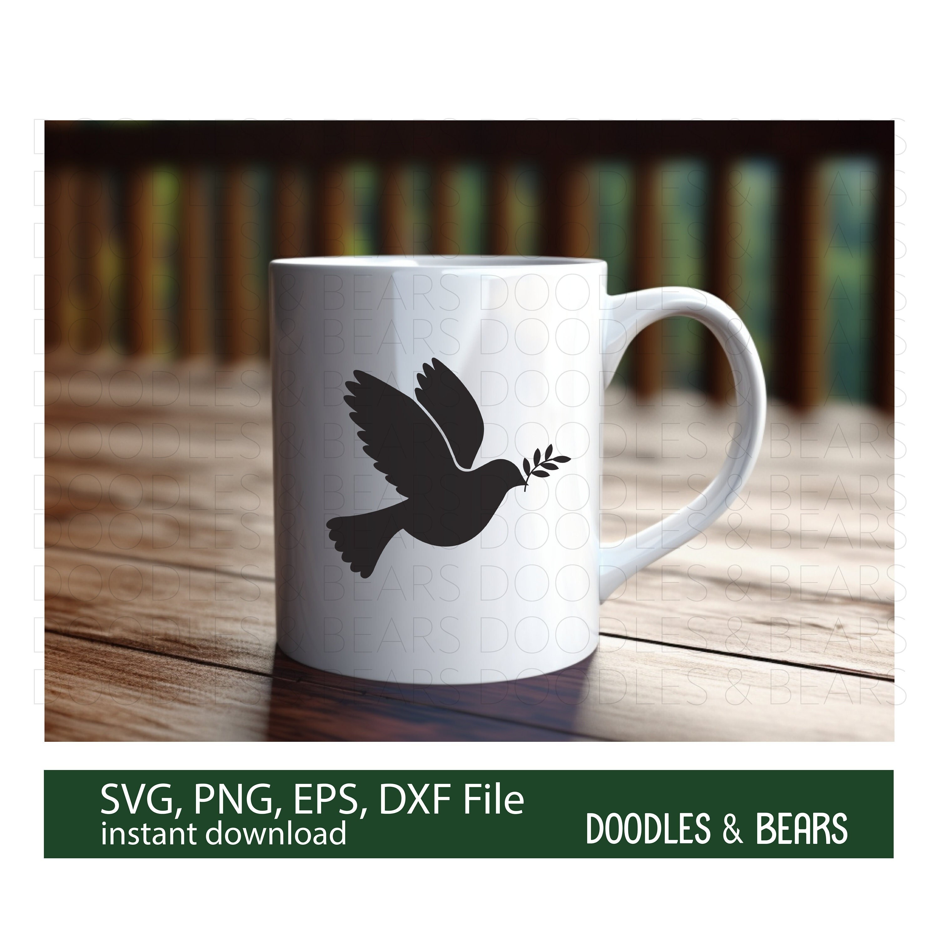 Peace Dove SVG PNG EPS Dxf Files Digital Files for - Etsy