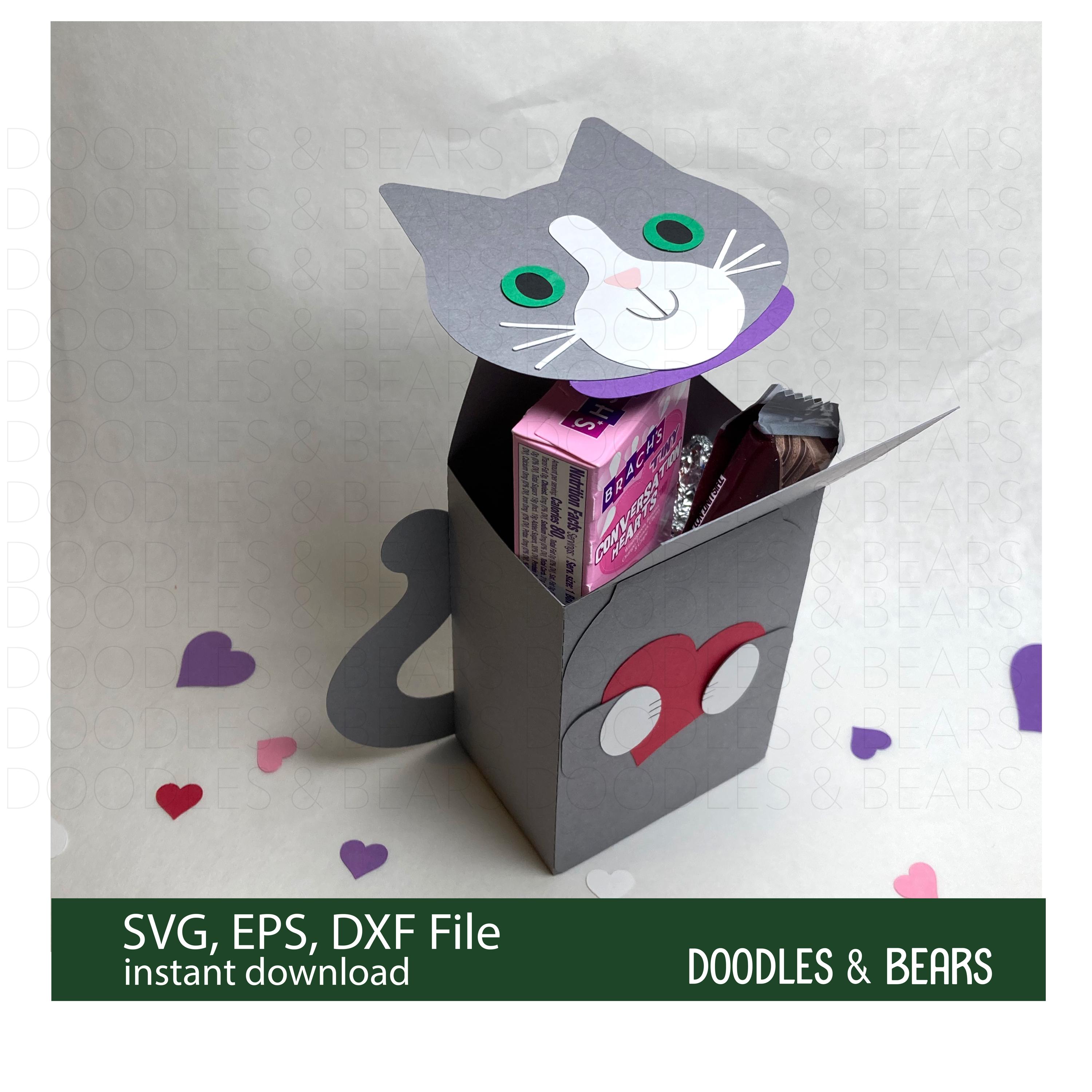 Valentine Cat and Dog Treat Boxes, Cute Valentine Classroom Treat Box ...