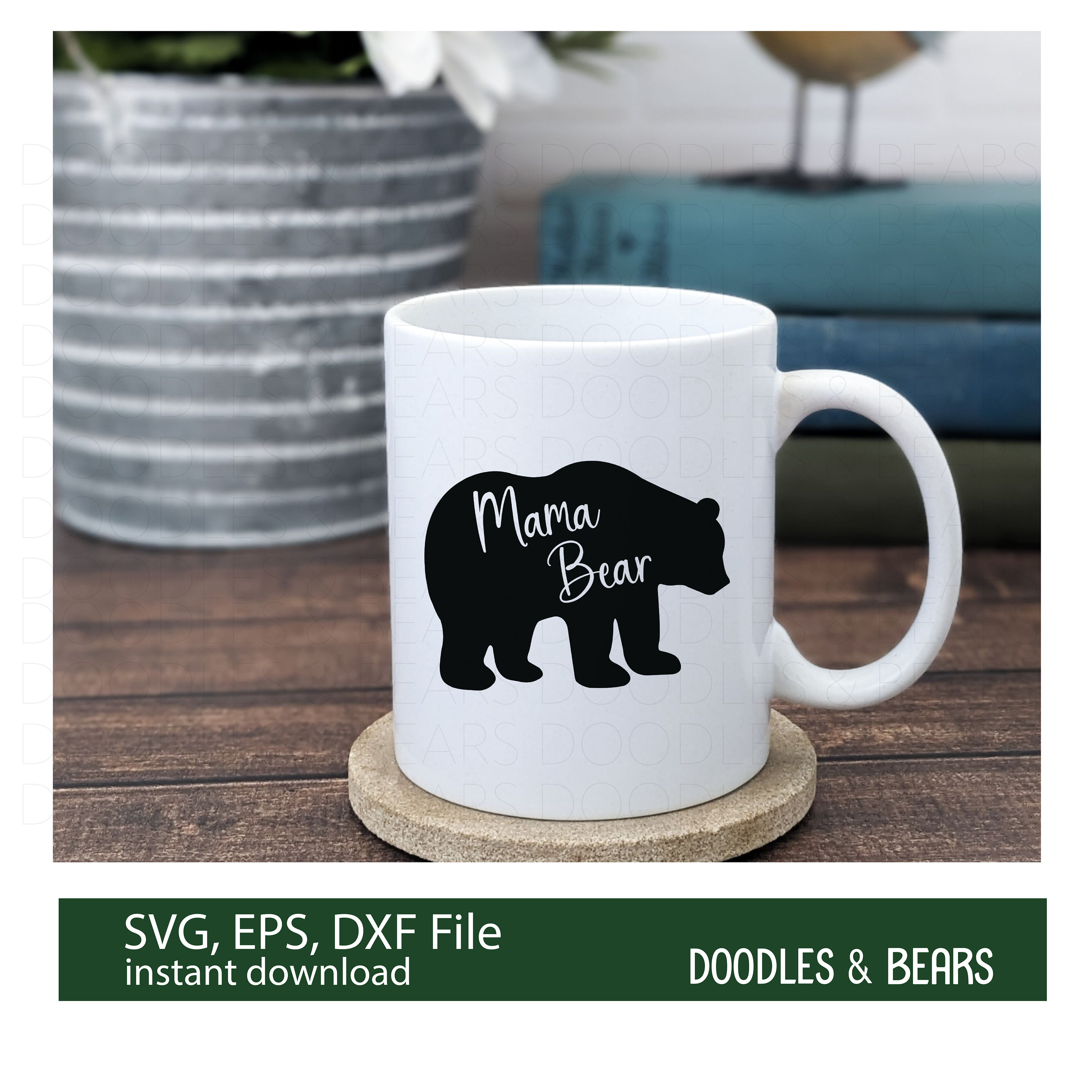 Mama Bear Silhouette SVG File, Digital File for Cricut and Silhouette ...