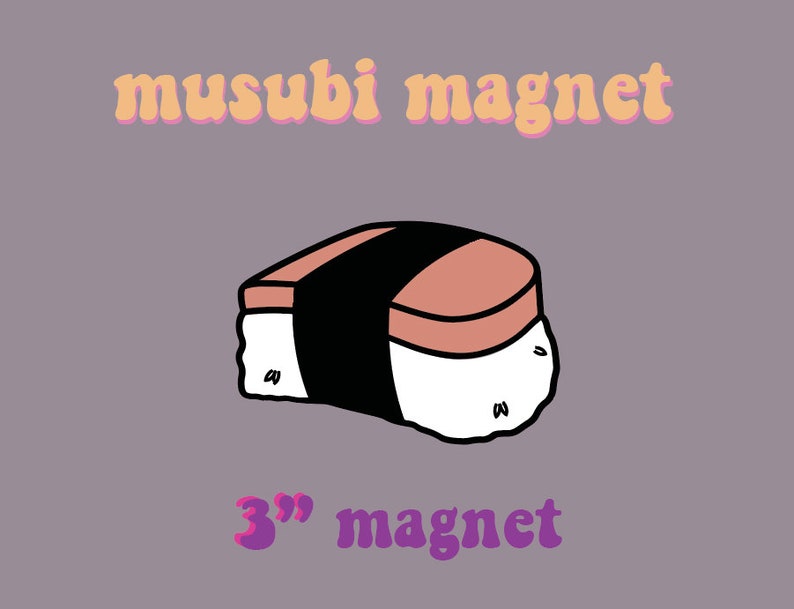 Spam Musubi Cartoon Magnet - Etsy