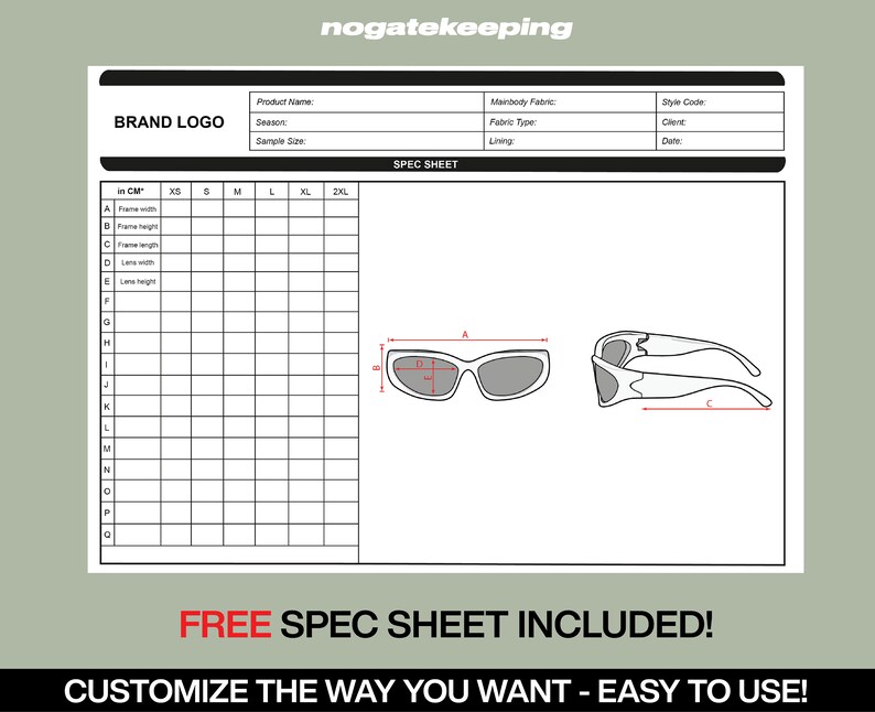 Fashion Streetwear Sunglasses V2 Accessories Fashion Sketch Vector Mock ...