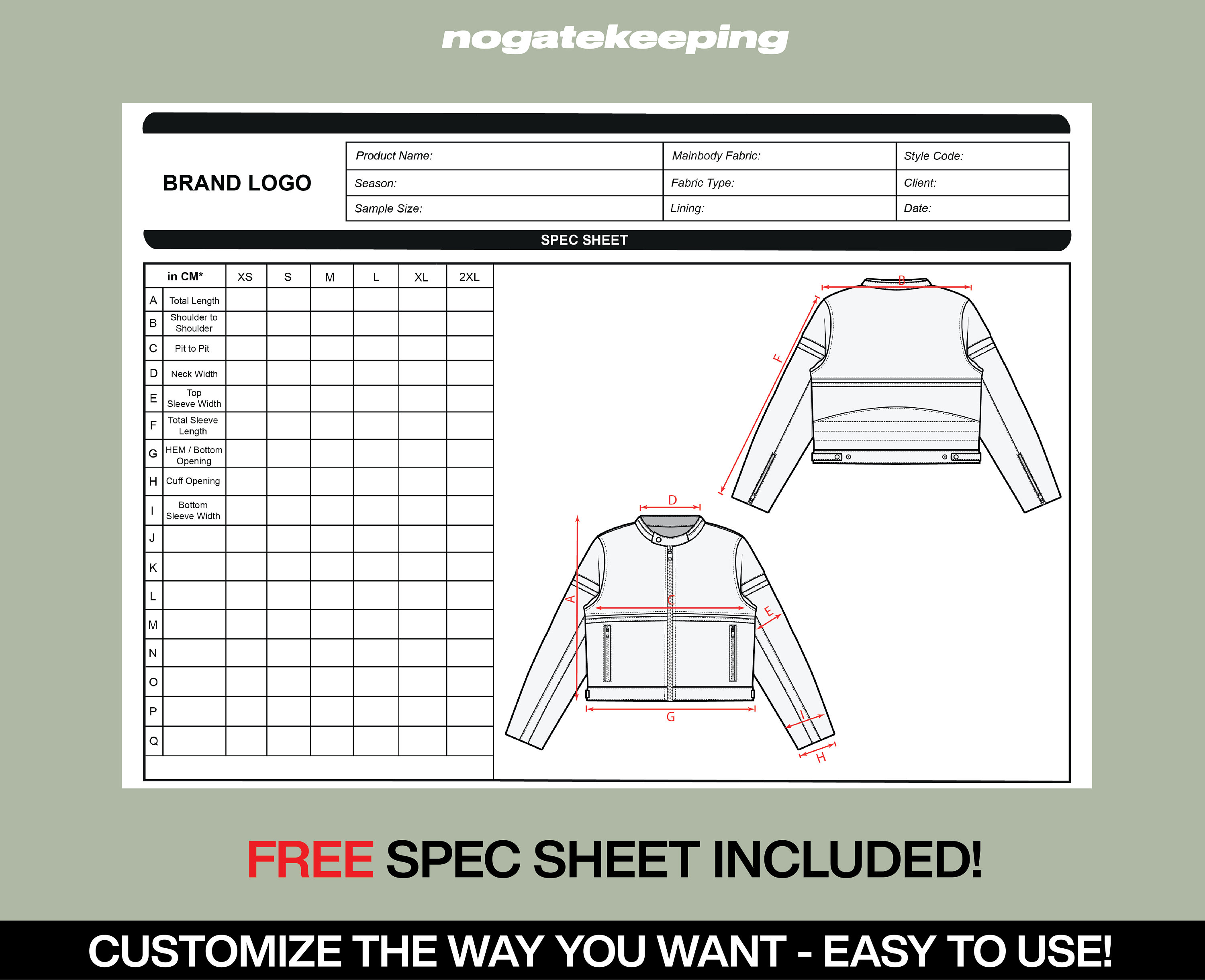 Fashion Streetwear Outerwear Racing Jacket Fashion Sketch Mockup ...