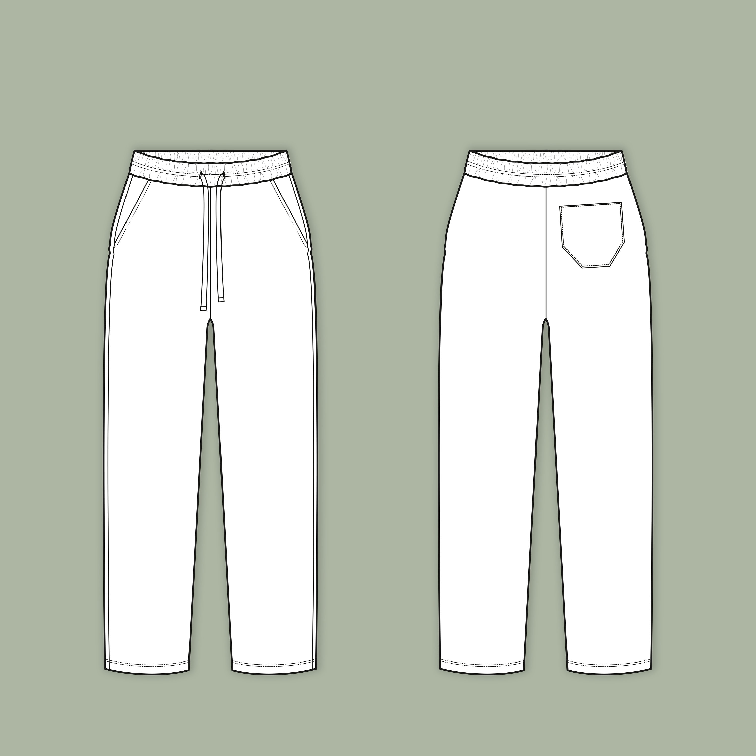 Streetwear Baggy Jogger Pants Fashion Sketch Vector + Free Tech Pack ...