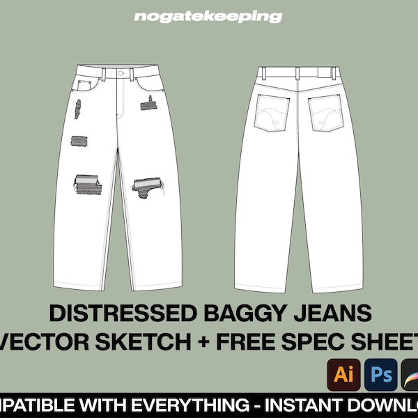 Baggy Jeans Mockup - Etsy