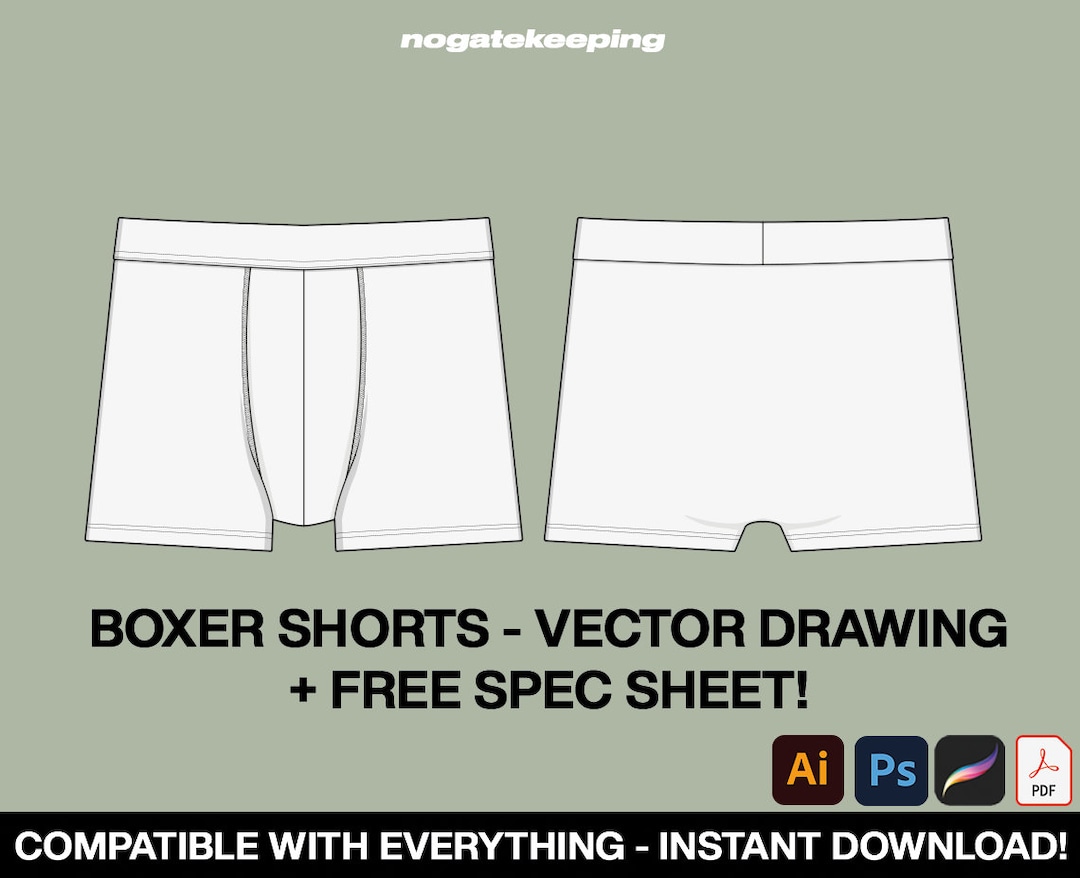 Fashion Streetwear Boxer Shorts Brief Underwear Fashion Sketch Vector ...