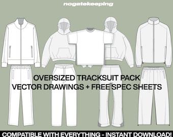 Streetwear Oversized Tracksuit Mock Up - Etsy