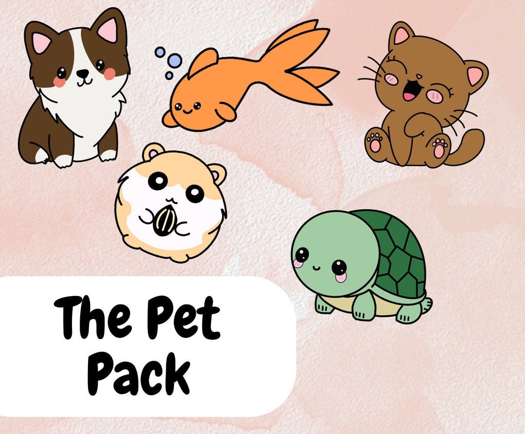Cute Pet Sticker Pack 10 Stickers Matte Die-cut Stickers - Etsy