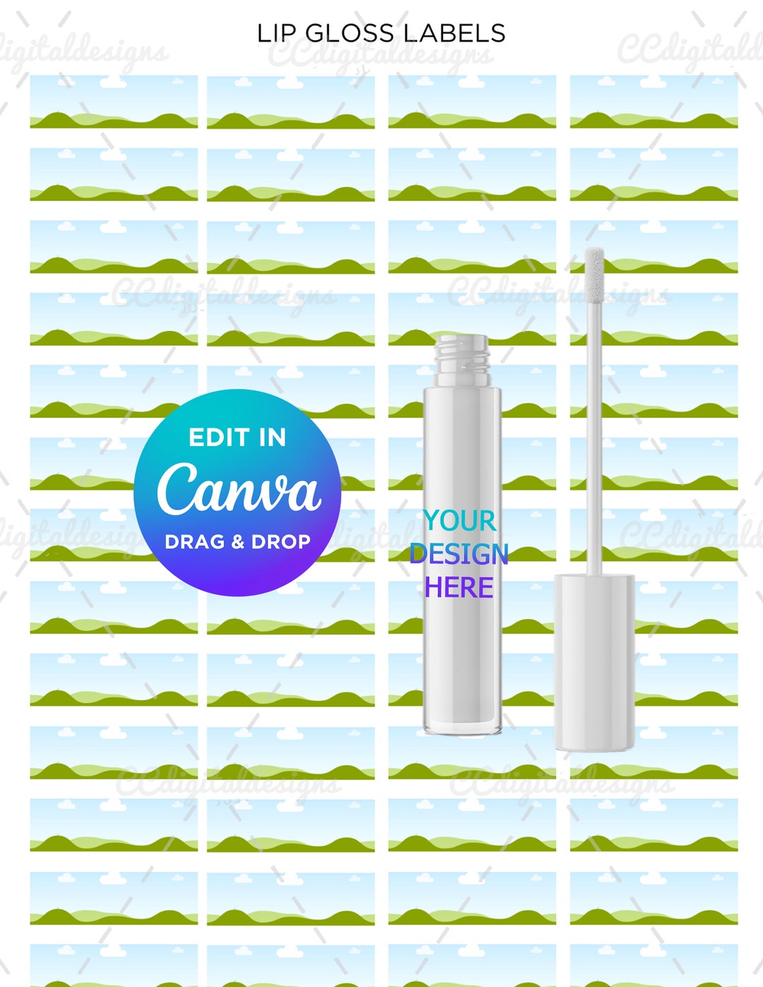 Lip Gloss Label Template - Etsy