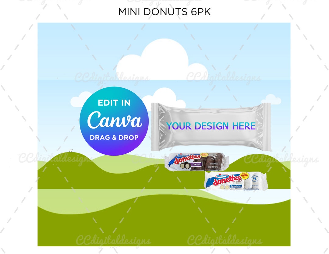 Mini Donuts 6pk Template - Etsy