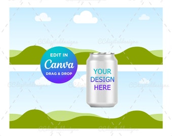 Soda Can Label Template | Soda Can Wrapper | Coca Cola Wrapper | Custom ...