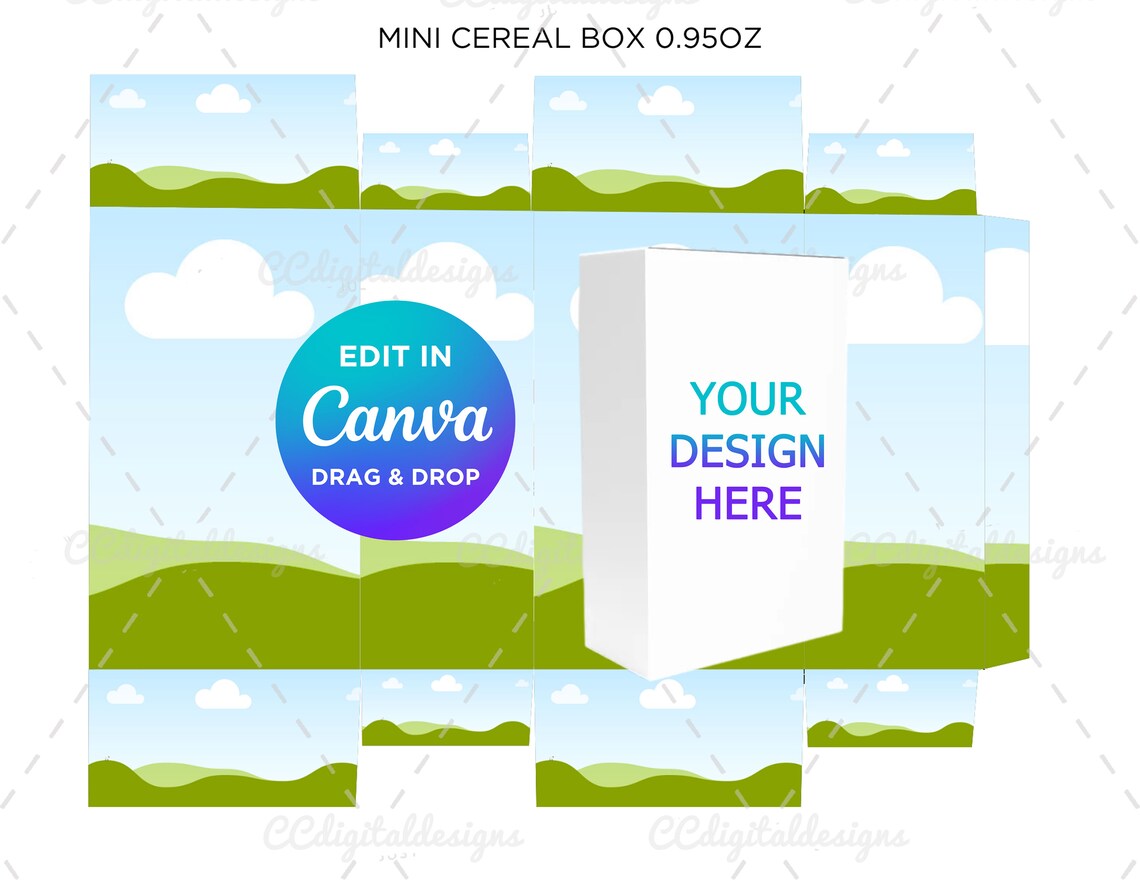 Mini Cereal Box Template - Etsy