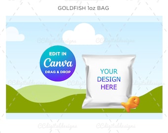 Goldfish Wrapper Template, Goldfish Party Favor, Goldfish Chip Bag ...