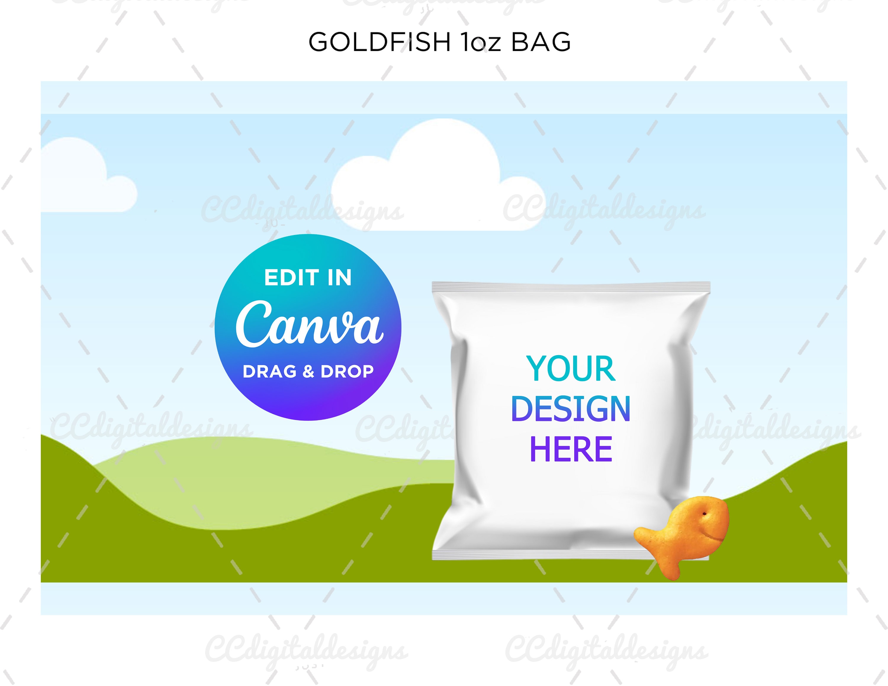 Goldfish 1oz Bag Template - Etsy