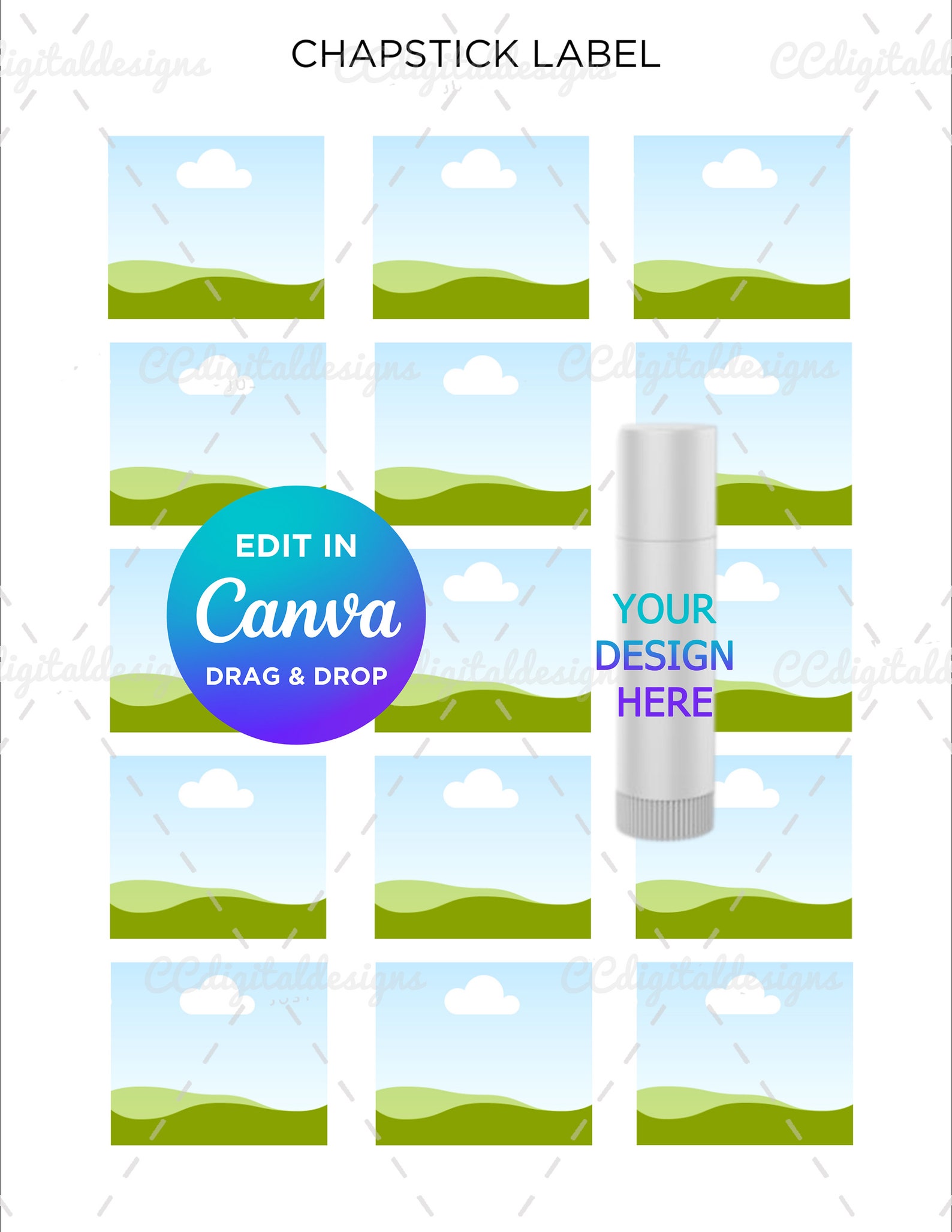 Chapstick Label Template - Etsy