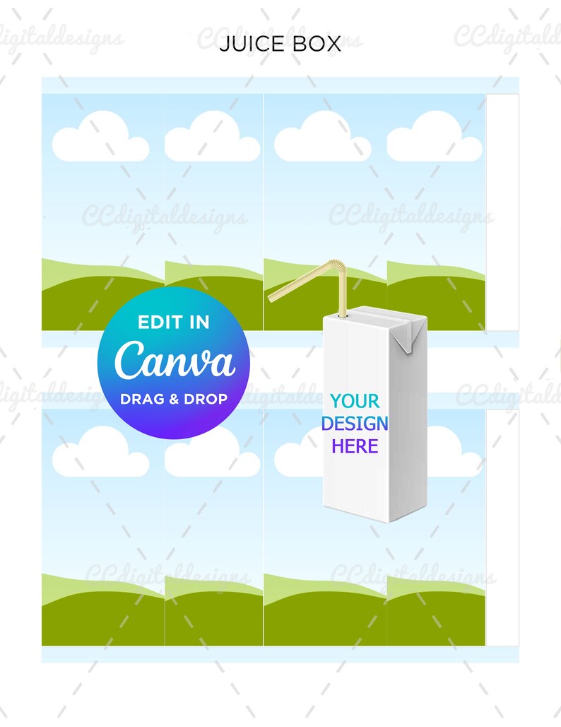 Juice Box Label Template - Etsy