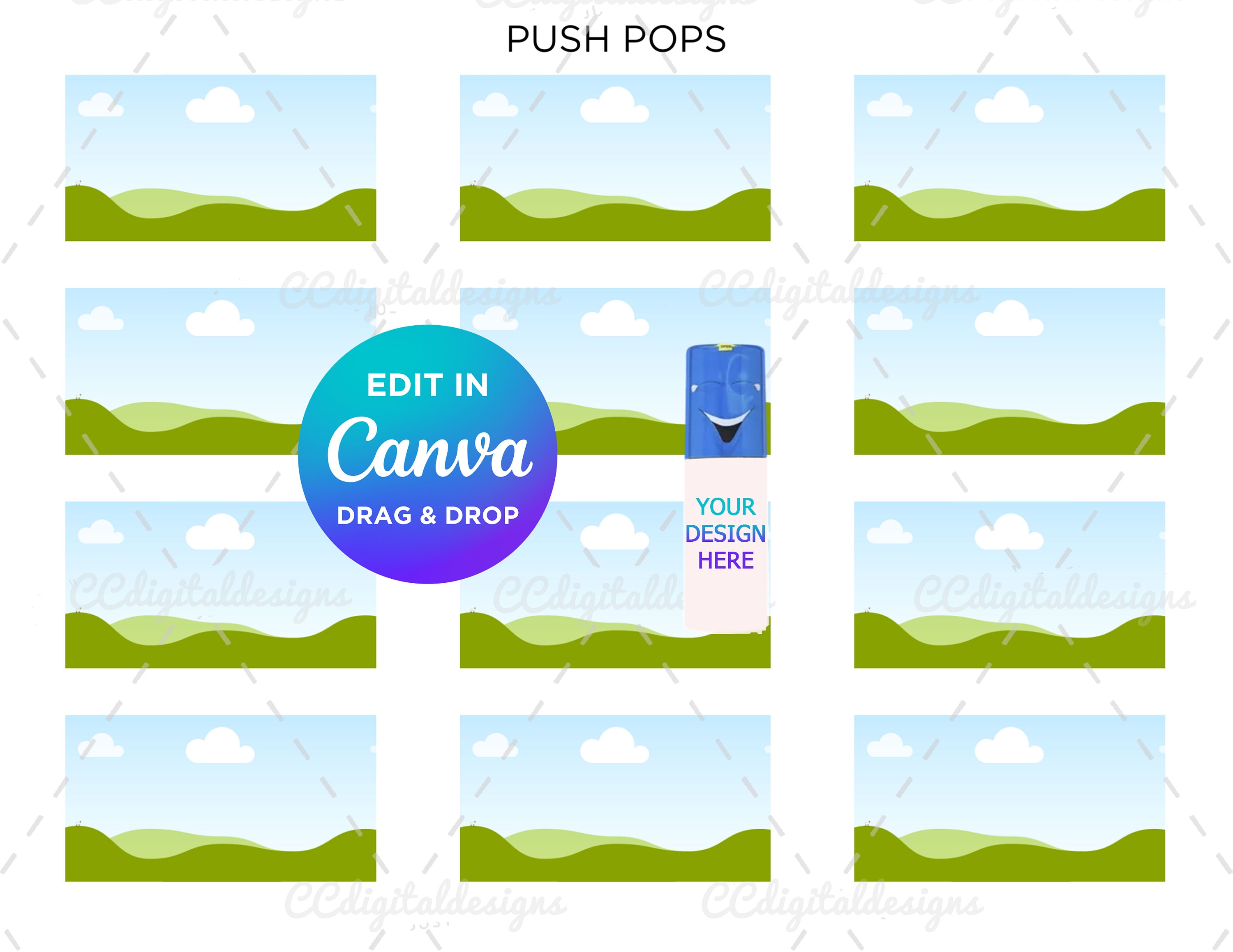 Push Pops Label Template - Etsy