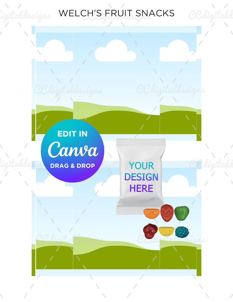 Fruit Snacks 0.9oz Template - Etsy