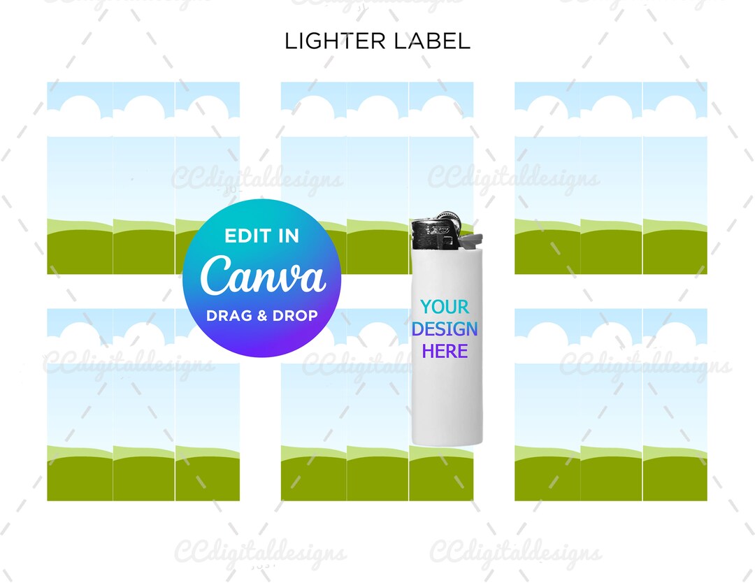 Lighter Label Template - Etsy
