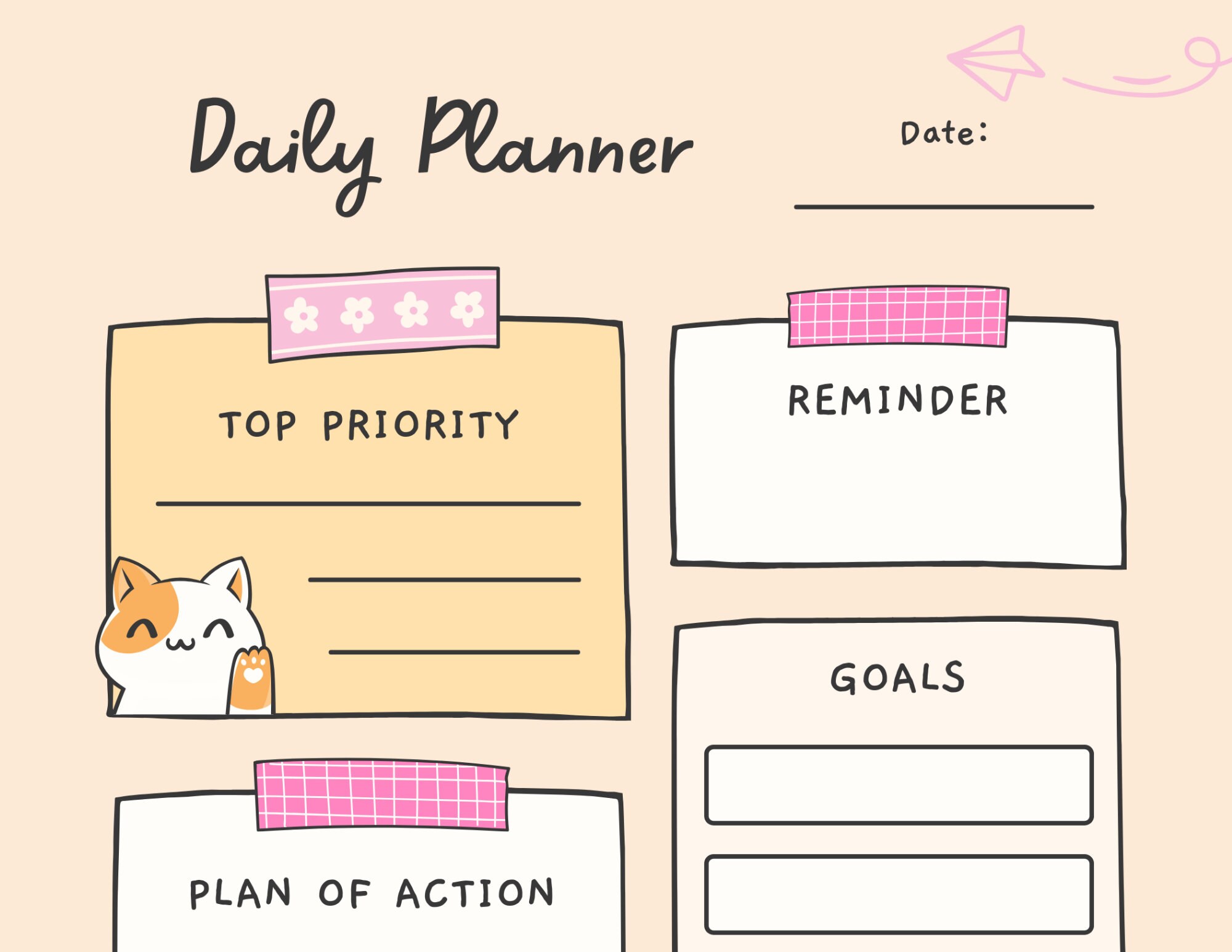 Cute Cat Planner - Etsy
