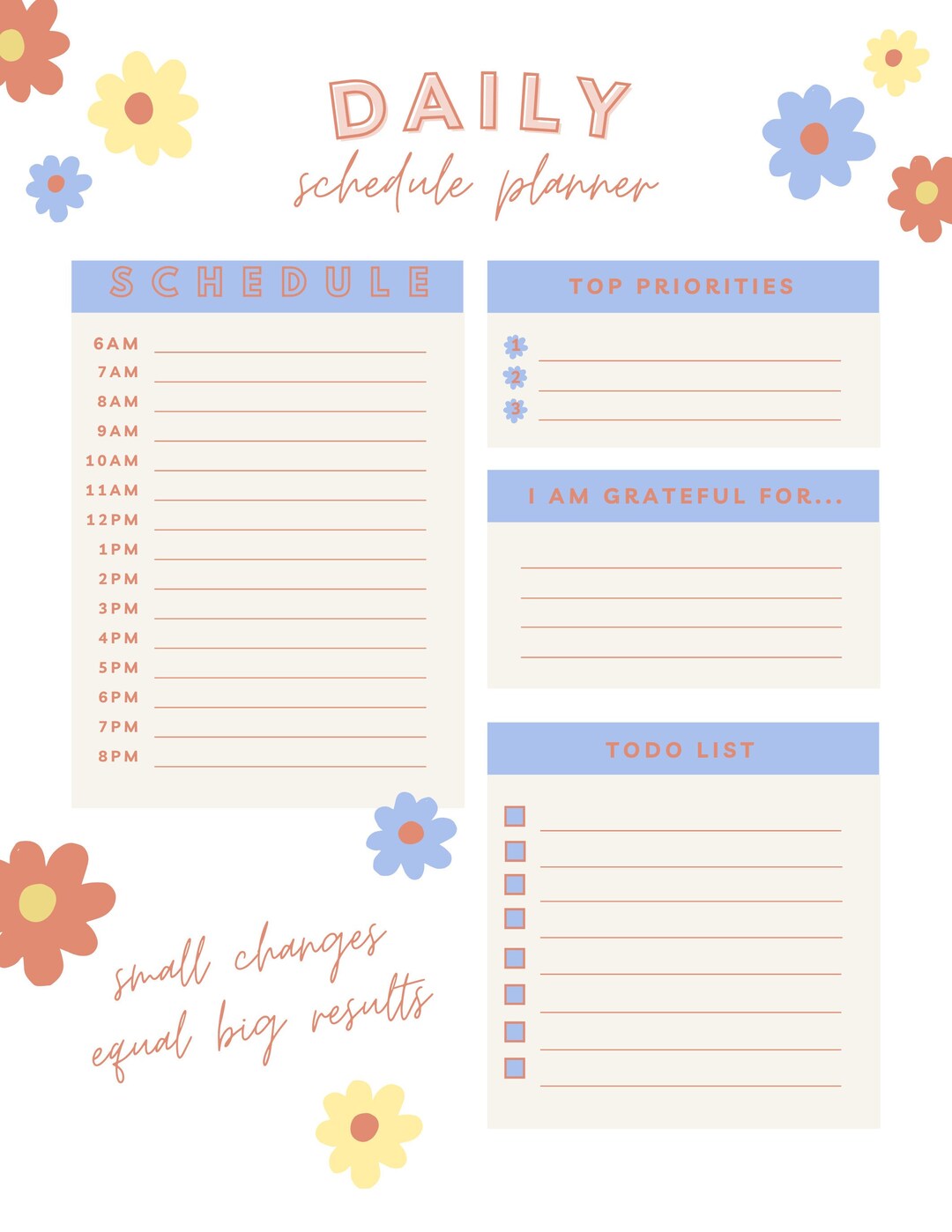 Cute Flower Planner (digital Download) - Etsy