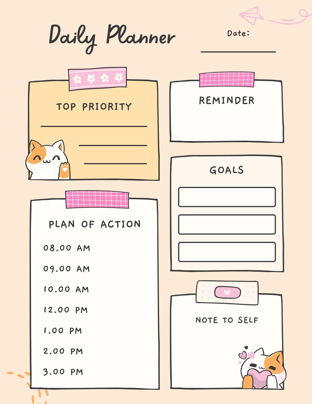 Cute Cat Planner - Etsy