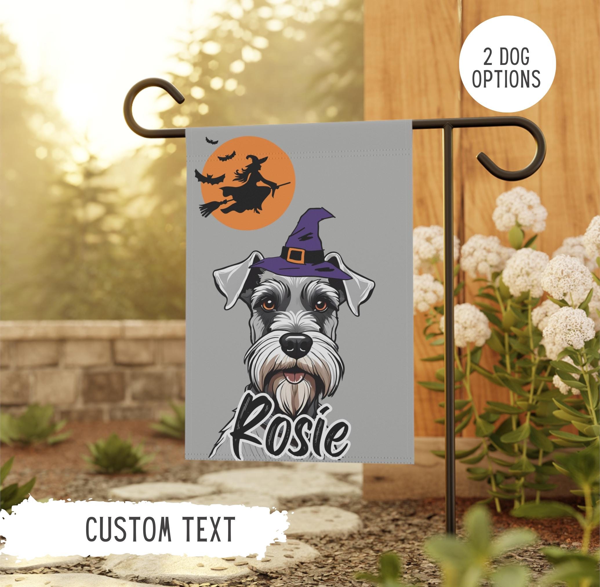 Personalized Name Schnauzer Halloween Garden Flag,custom Flags ...