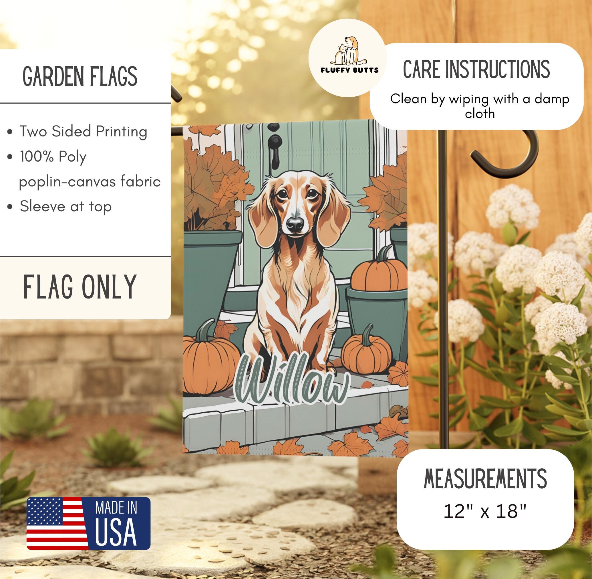Personalized Name Dachshund Halloween Garden Flag,custom Dog Flags,pet ...
