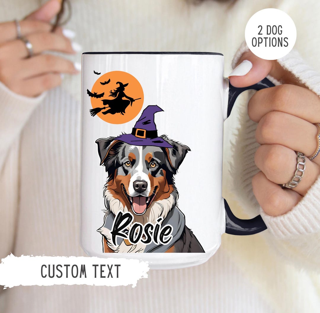 Personalized Name Australian Shepherd Halloween Mug,custom Dog Mugs ...
