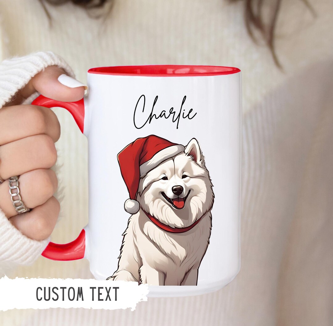 Personalized Samoyed Dog Christmas Mug,custom Dog Name Cup,pet Owner ...