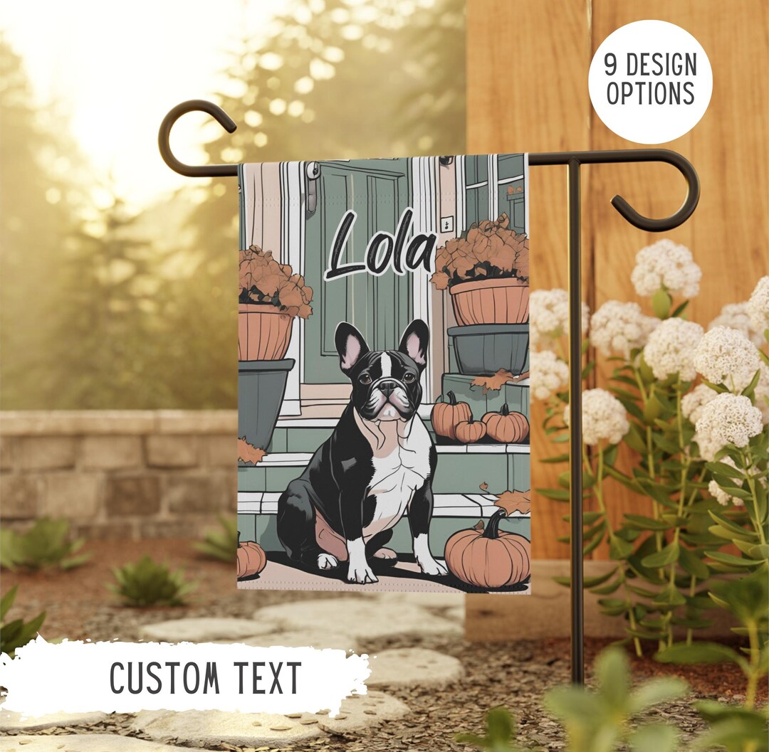 Personalized Name French Bulldog Halloween Garden Flag,custom Dog Flags ...