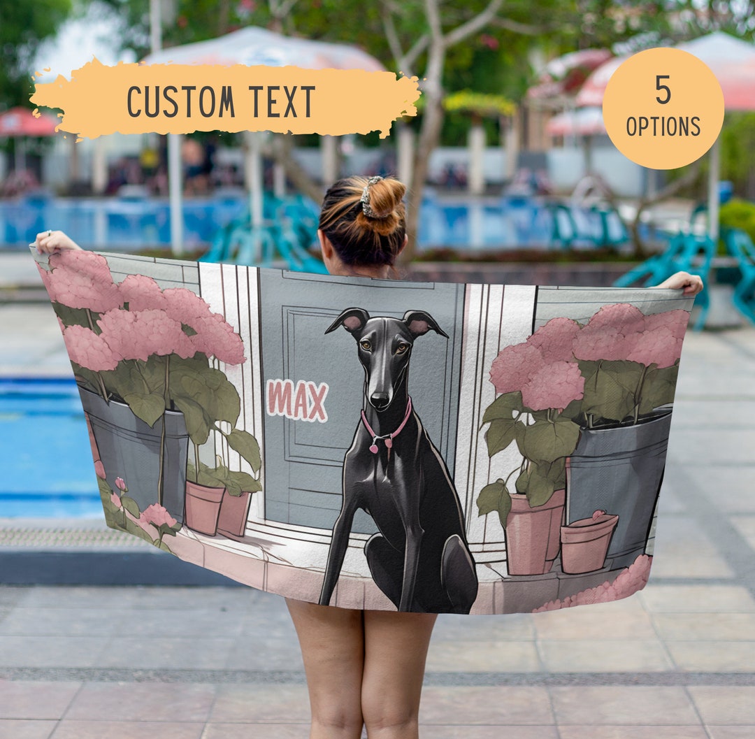 Personalized Greyhound Beach Towel,custom Greyhound Pool Towel ...