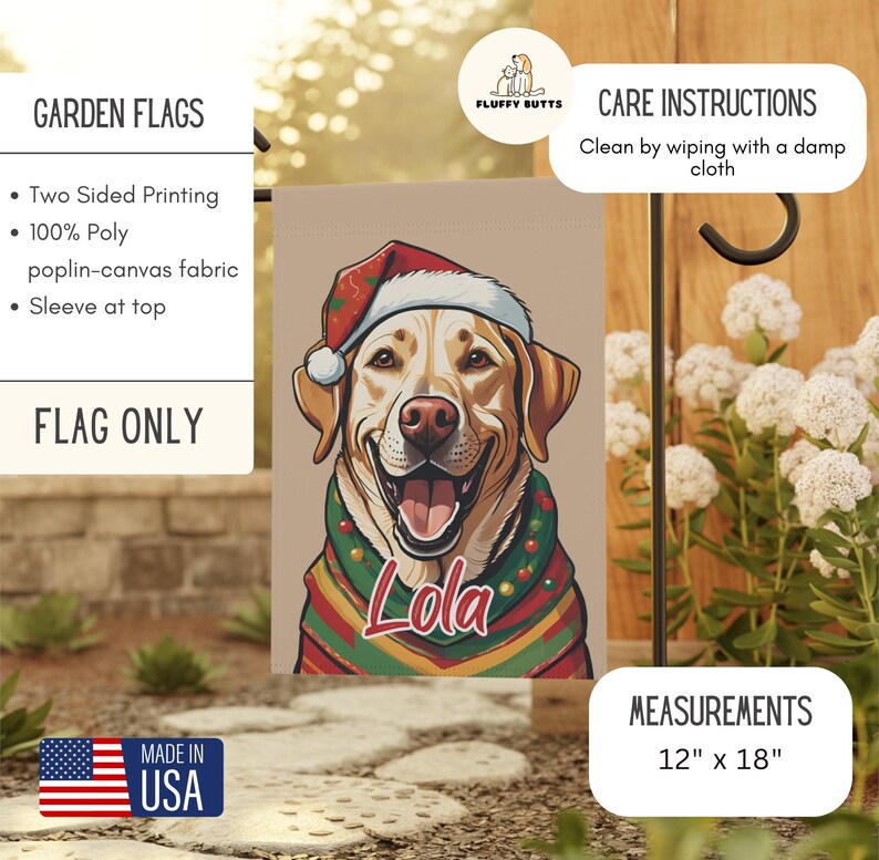 Personalized Labradror Retriever Christmas Garden Flag,custom Pet Owner ...