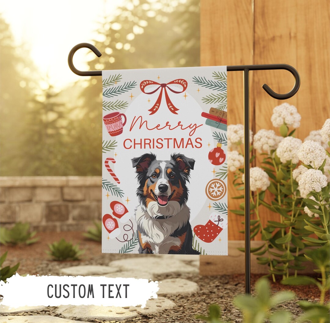 Personalized Australian Shepherd Christmas Flag Aussie Garden Flags ...
