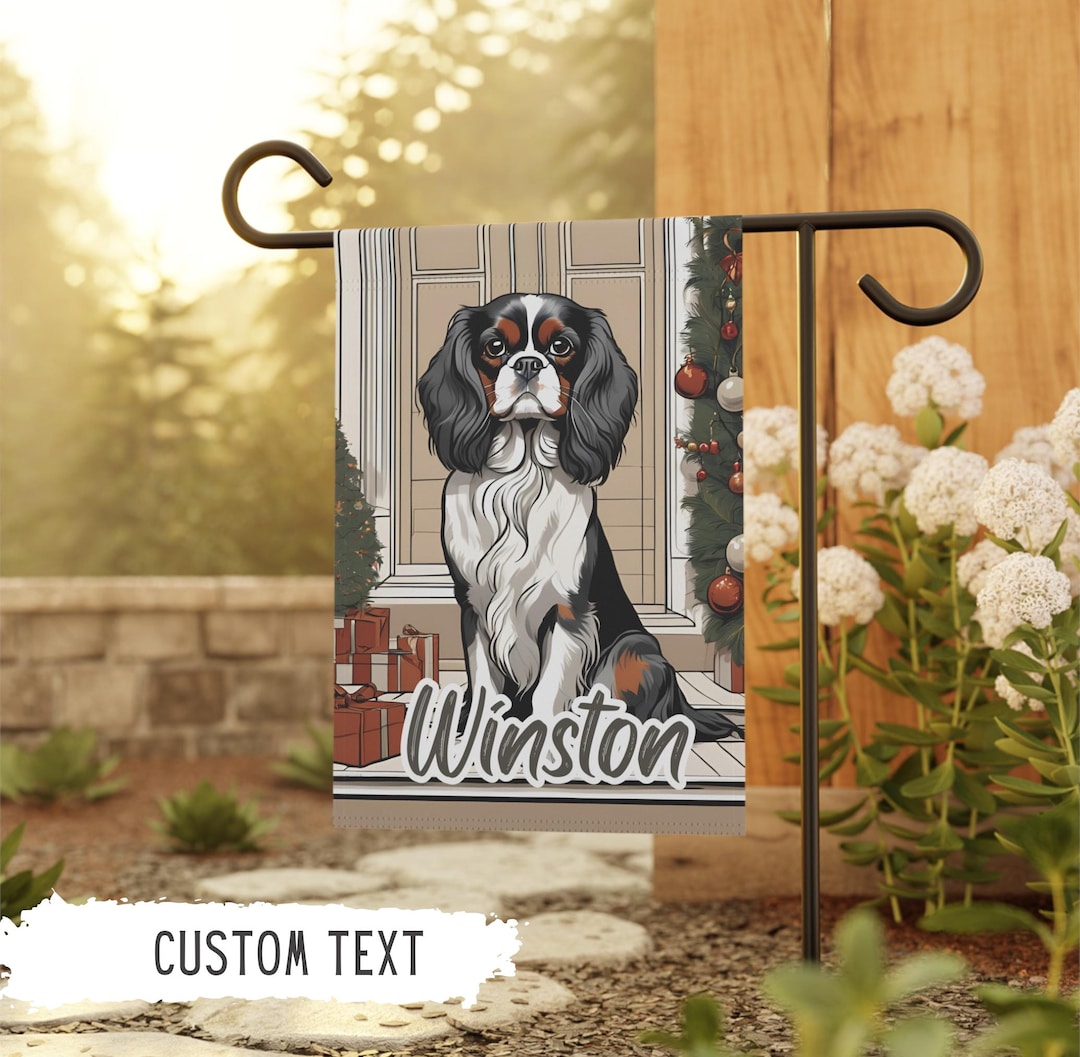 Personalized Cavalier King Charles Spaniel Christmas Garden Flag,custom ...