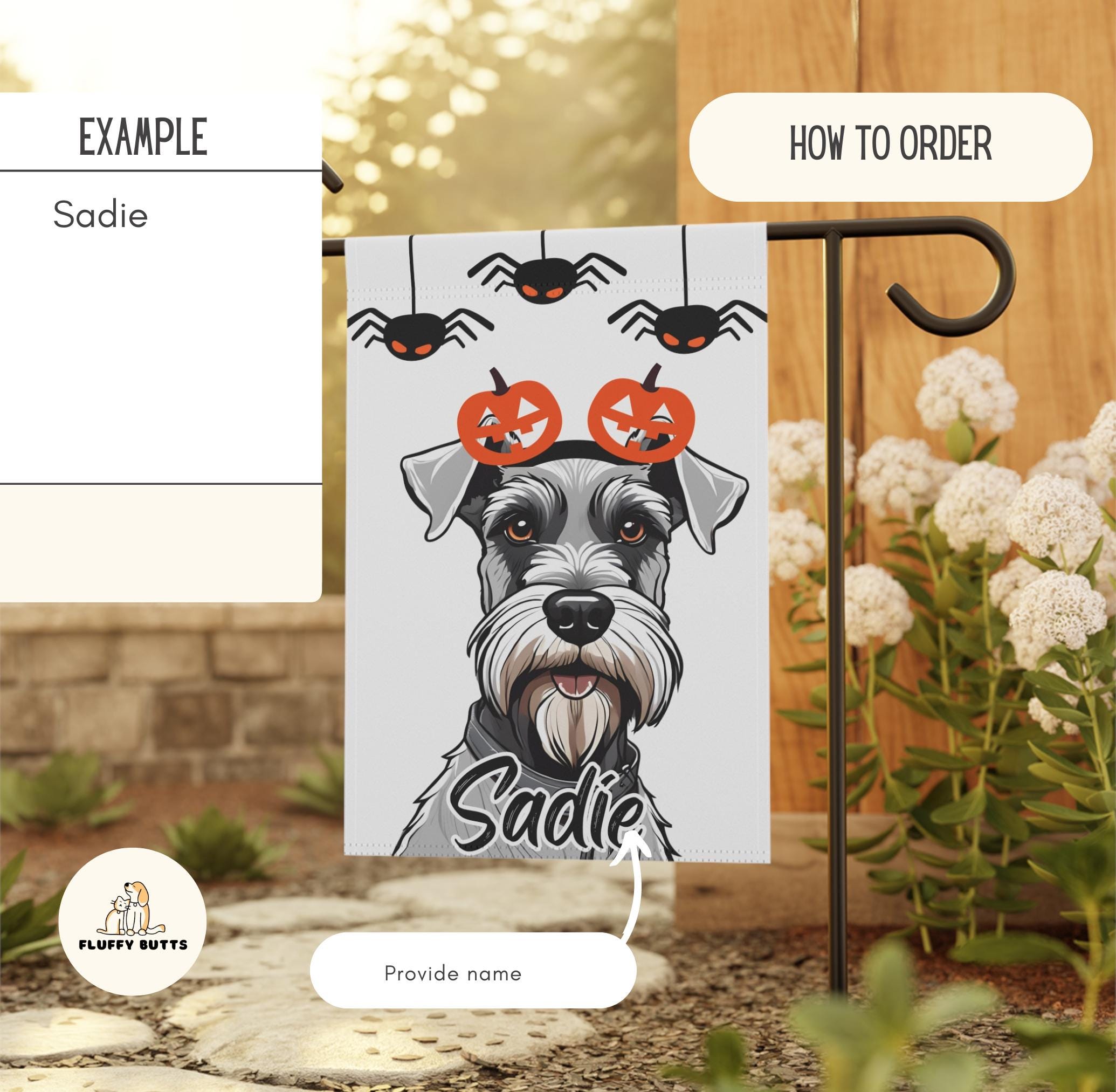 Personalized Name Schnauzer Halloween Garden Flag,custom Flags ...