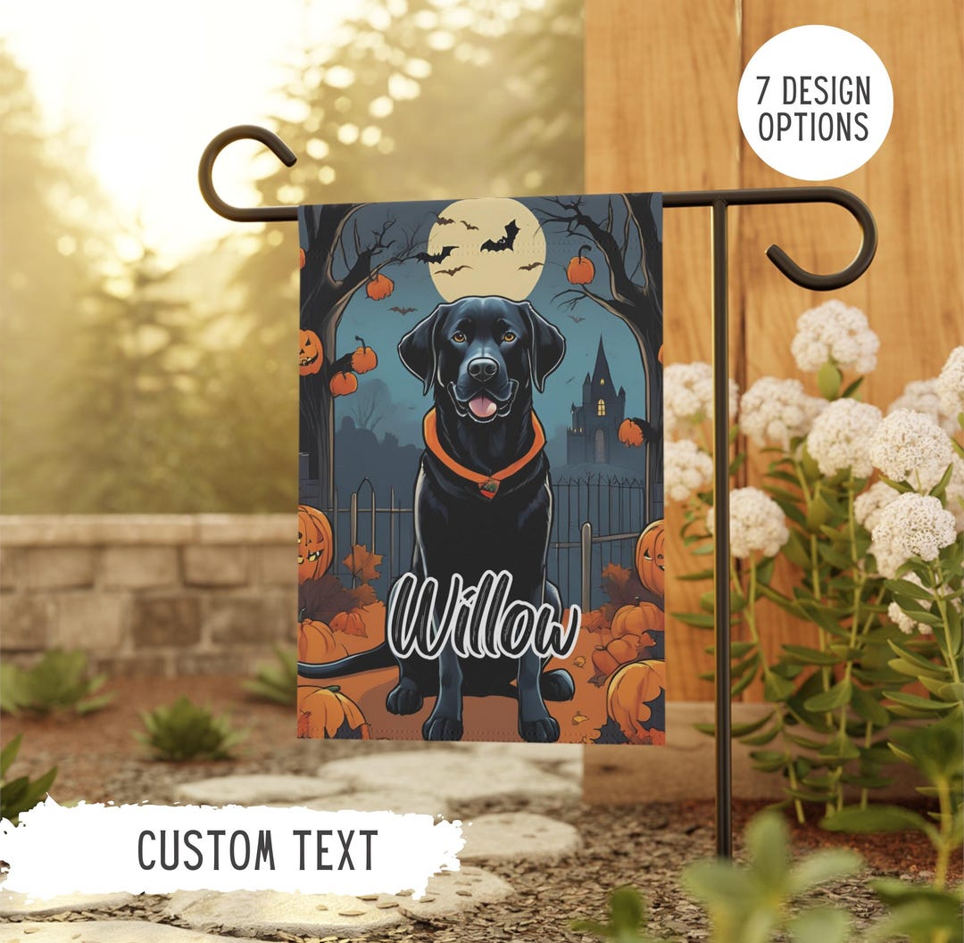 Personalized Labrador Retriever Dog Halloween Flag Black Lab Garden ...