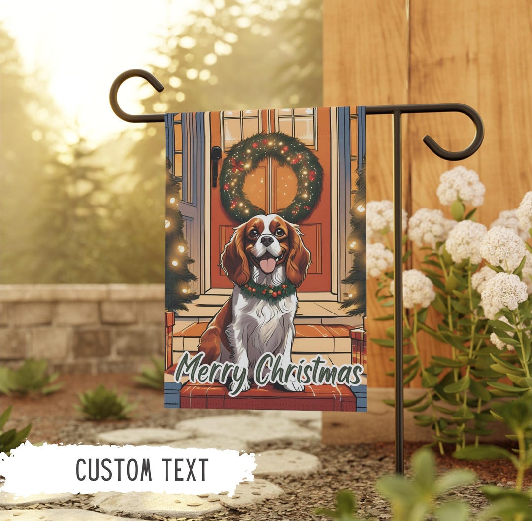 Personalized Cavalier King Charles Spaniel Christmas Garden Flag,custom ...