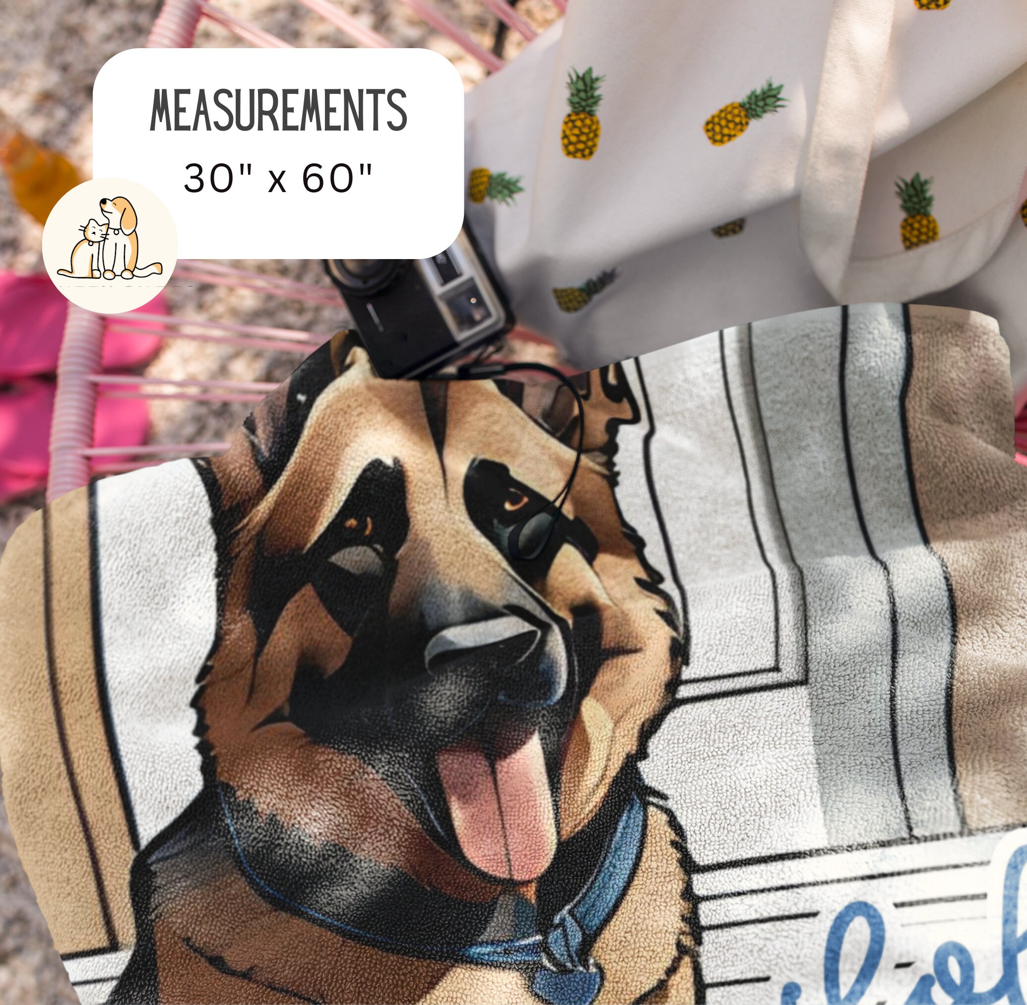 Personalized German Shepherd Beach Towel,custom Shepherd Pool Towel ...