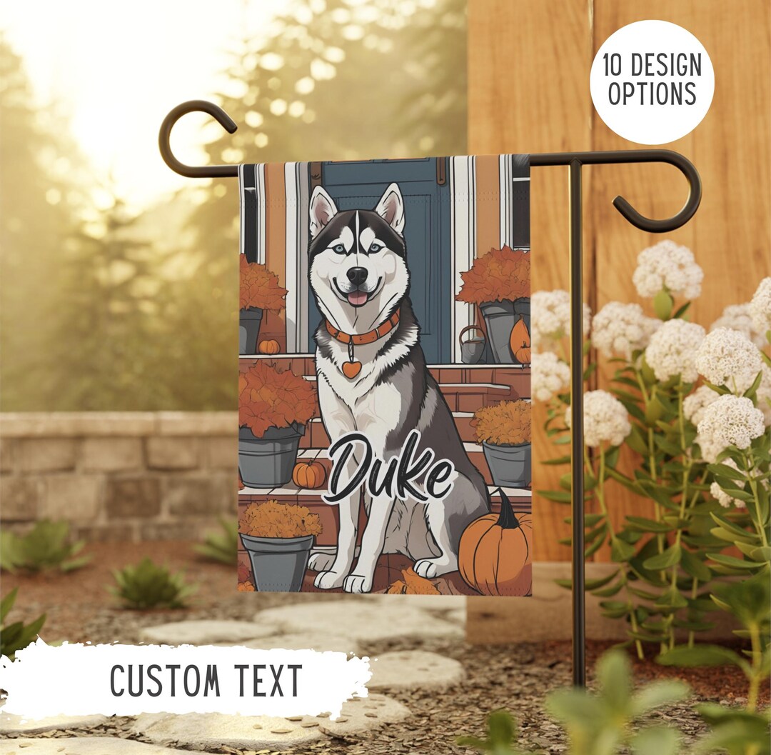 Personalized Name Siberian Husky Halloween Garden Flag,custom Dog Flags ...