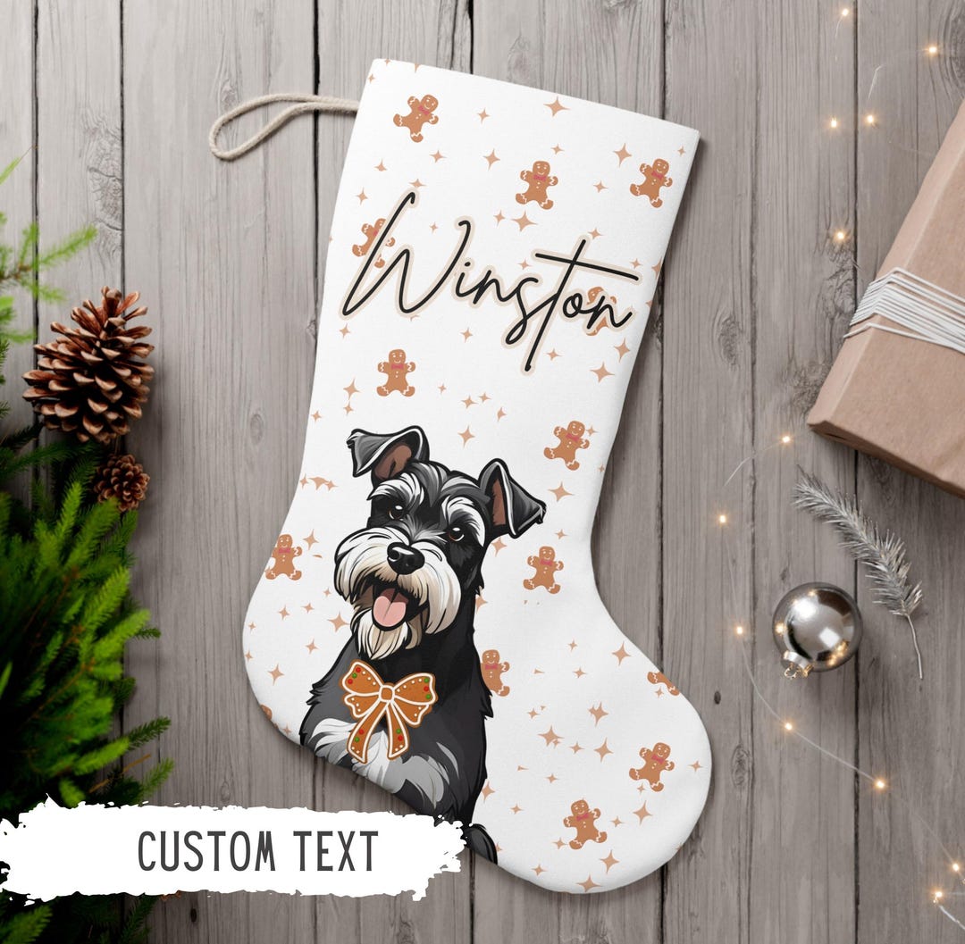 Personalized Miniature Schnauzer Christmas Stocking,holiday Dog Owner ...