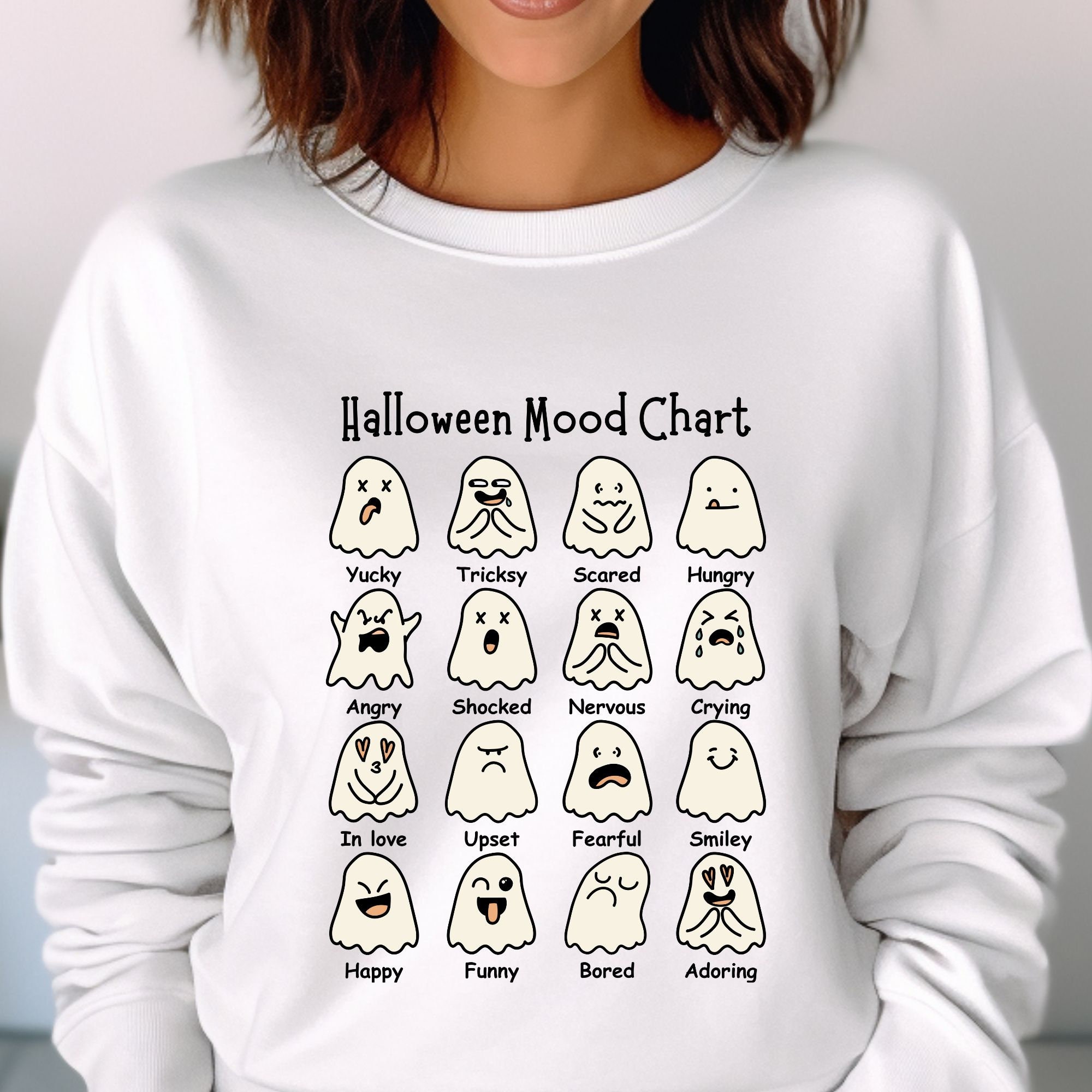 Halloween Mood Chart Comfort Colors Shirt Funny Ghost T-shirt Humorous ...