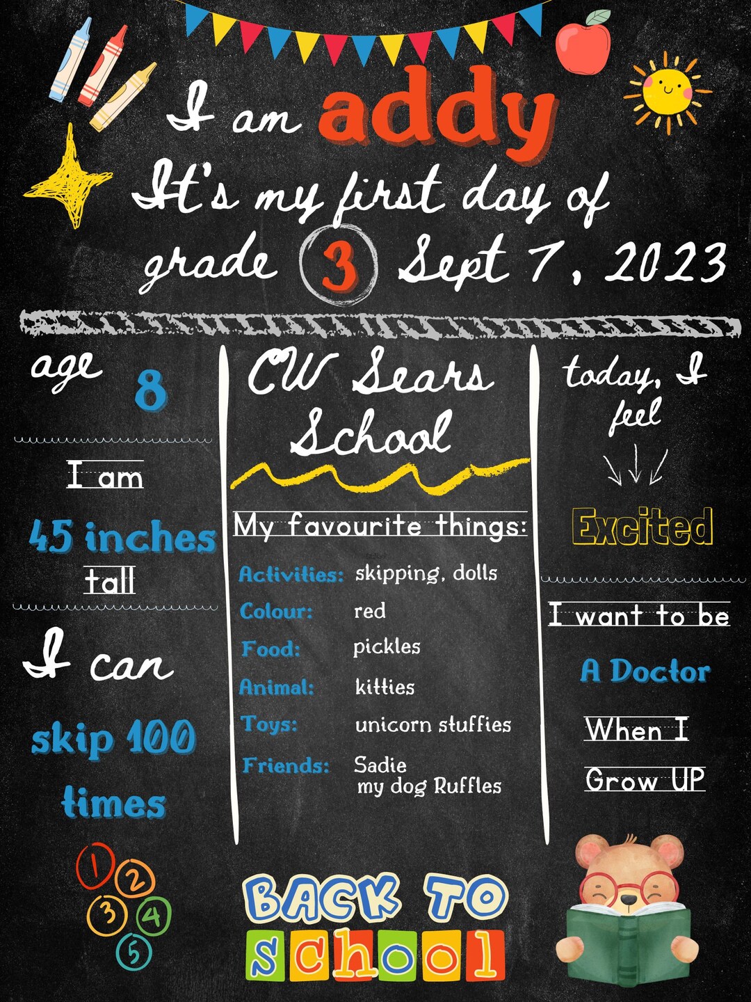 First Day of School Editable Sign - Etsy