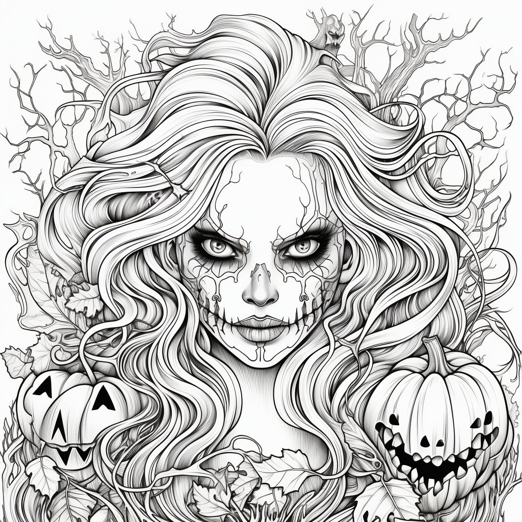 4 Adult Coloring Pages halloween Theme - Etsy Canada
