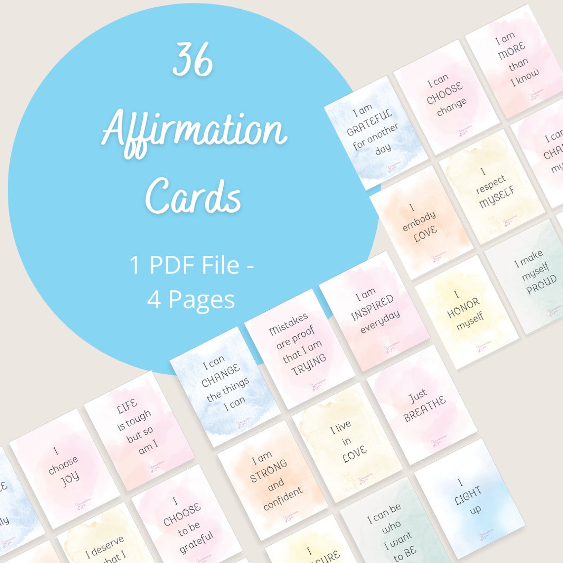 Powerful I Am Affirmations Positive Self Love Confidence Cards Daily ...