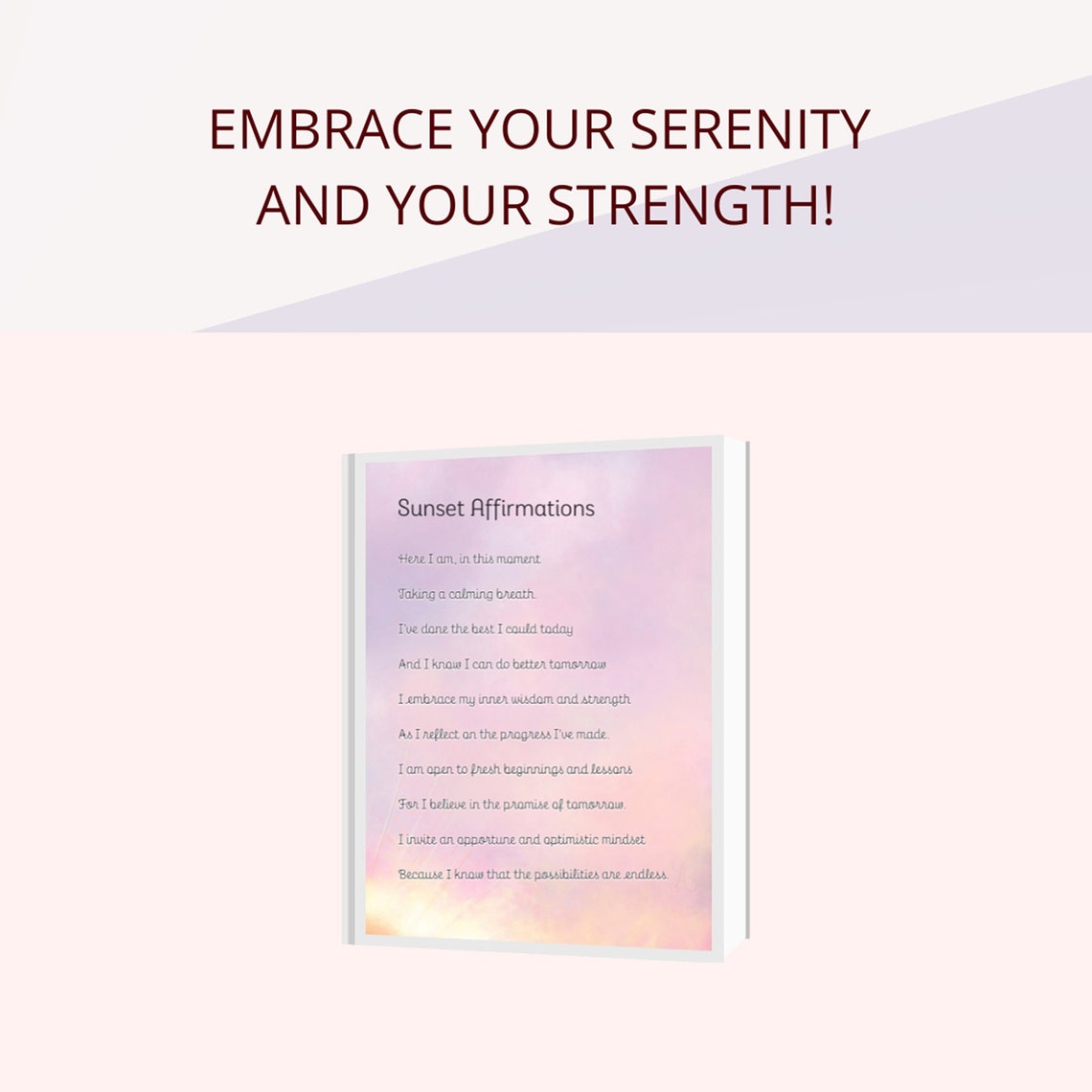 Sunset Affirmations Evening Inspirations Motivational Wall Art ...