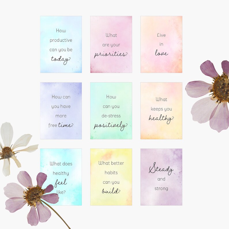 Positive Thought / Question Prompts for Daily Journalling Mental Health ...