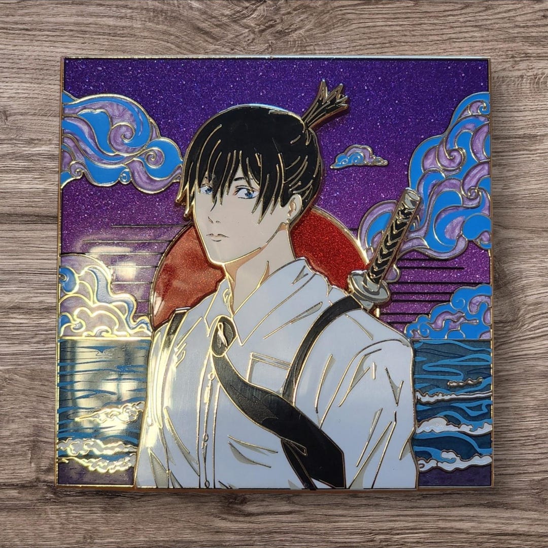 Aki Block Enamel Pin - Etsy
