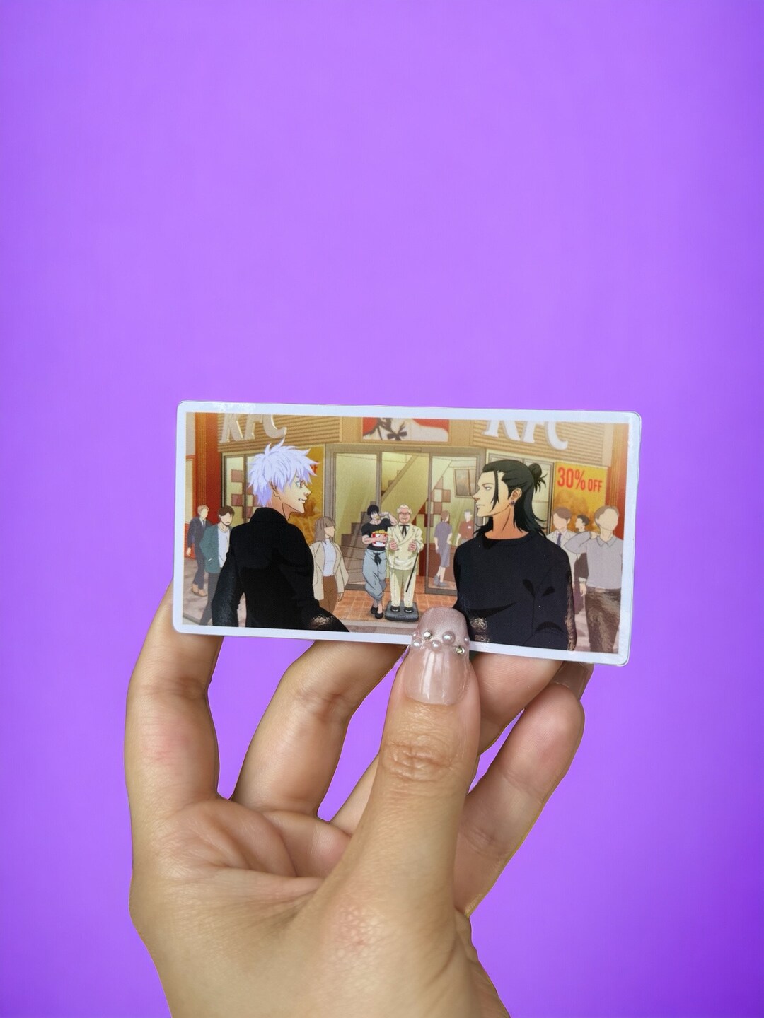 Jjk Kfc Sticker Glossy Sticker - Etsy