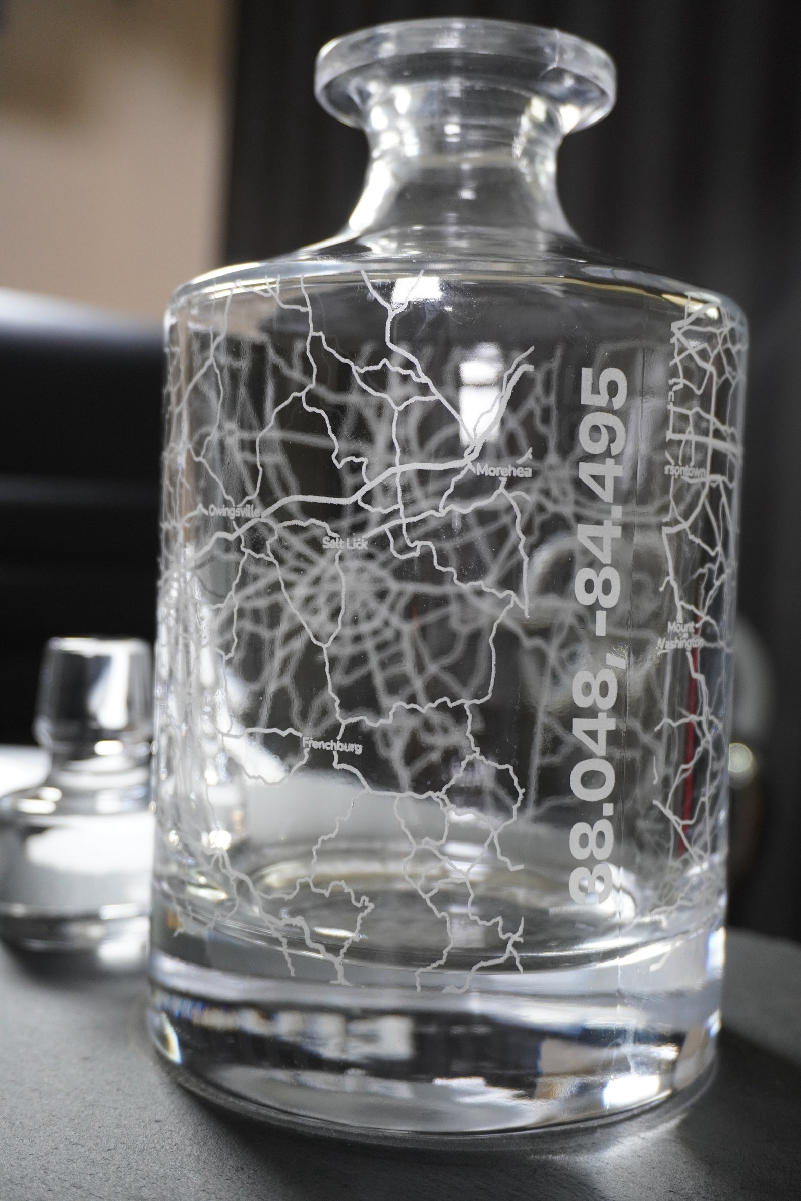 Custom Map Etched Decanter | 100% Self Serve | Self-crop City ...
